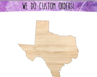 Texas Outline Texas Wood Cutout or TX Wood Cutout Small Sizes Shapes ...