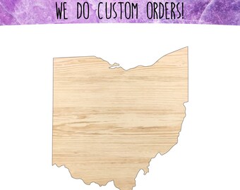 2 34 Ohio, OH State Wooden Cutout Shape, Silhouette, Gift Tags ...
