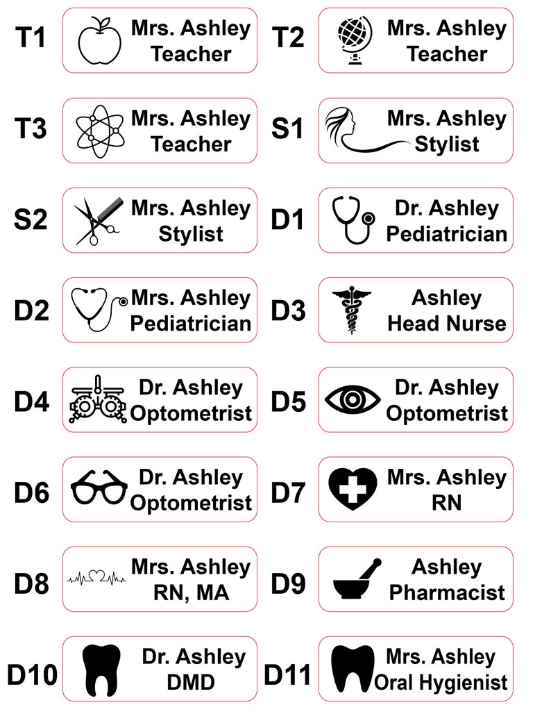 Teacher Name Tag Principal Name Tags Educator Name Pin - Etsy