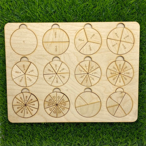 Fraction Puzzle Board Fractions Game Fractions Learning | Etsy