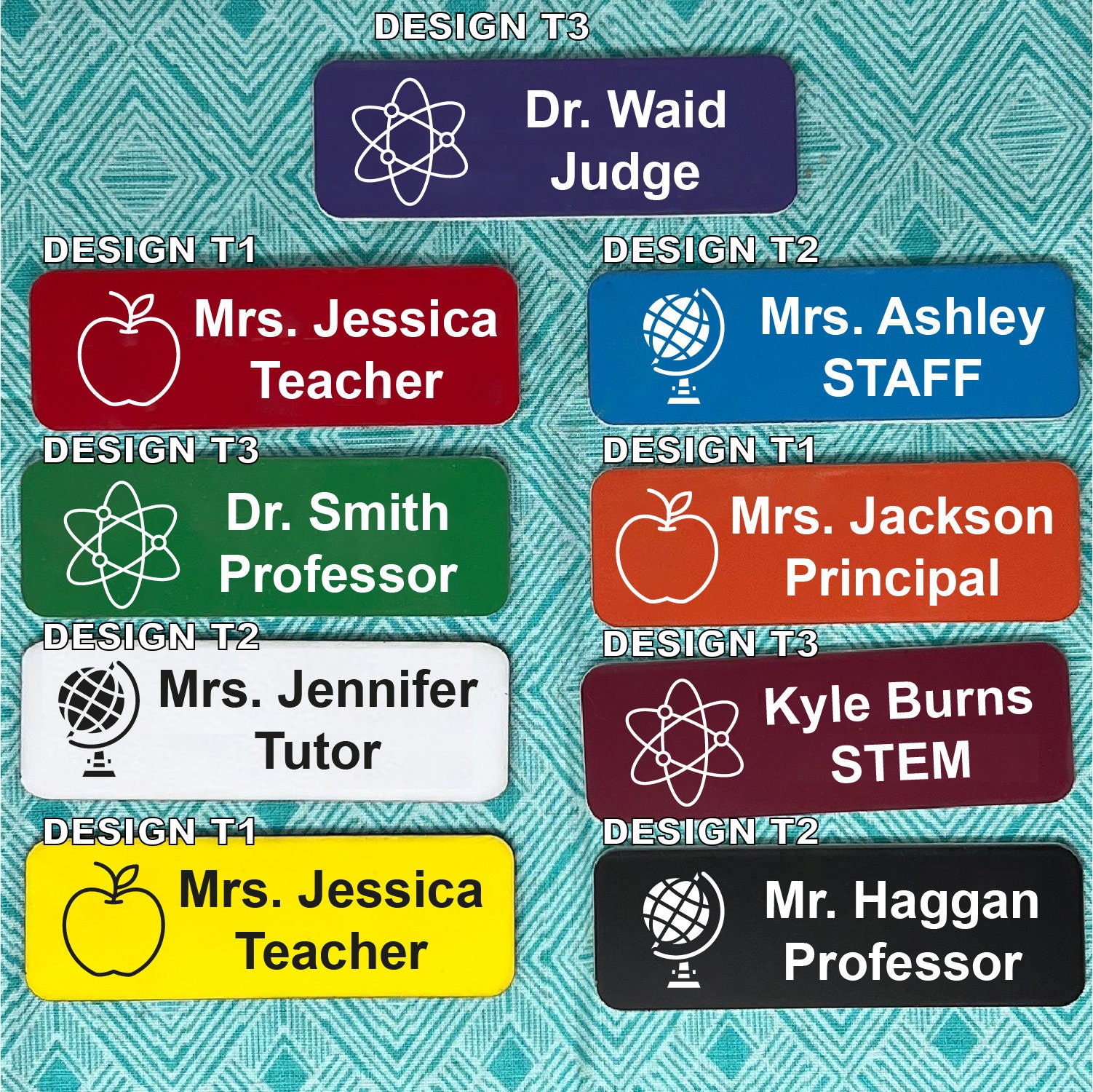 Teacher Name Tag, Principal Name Tags, Educator Name Pin, Engraved ...