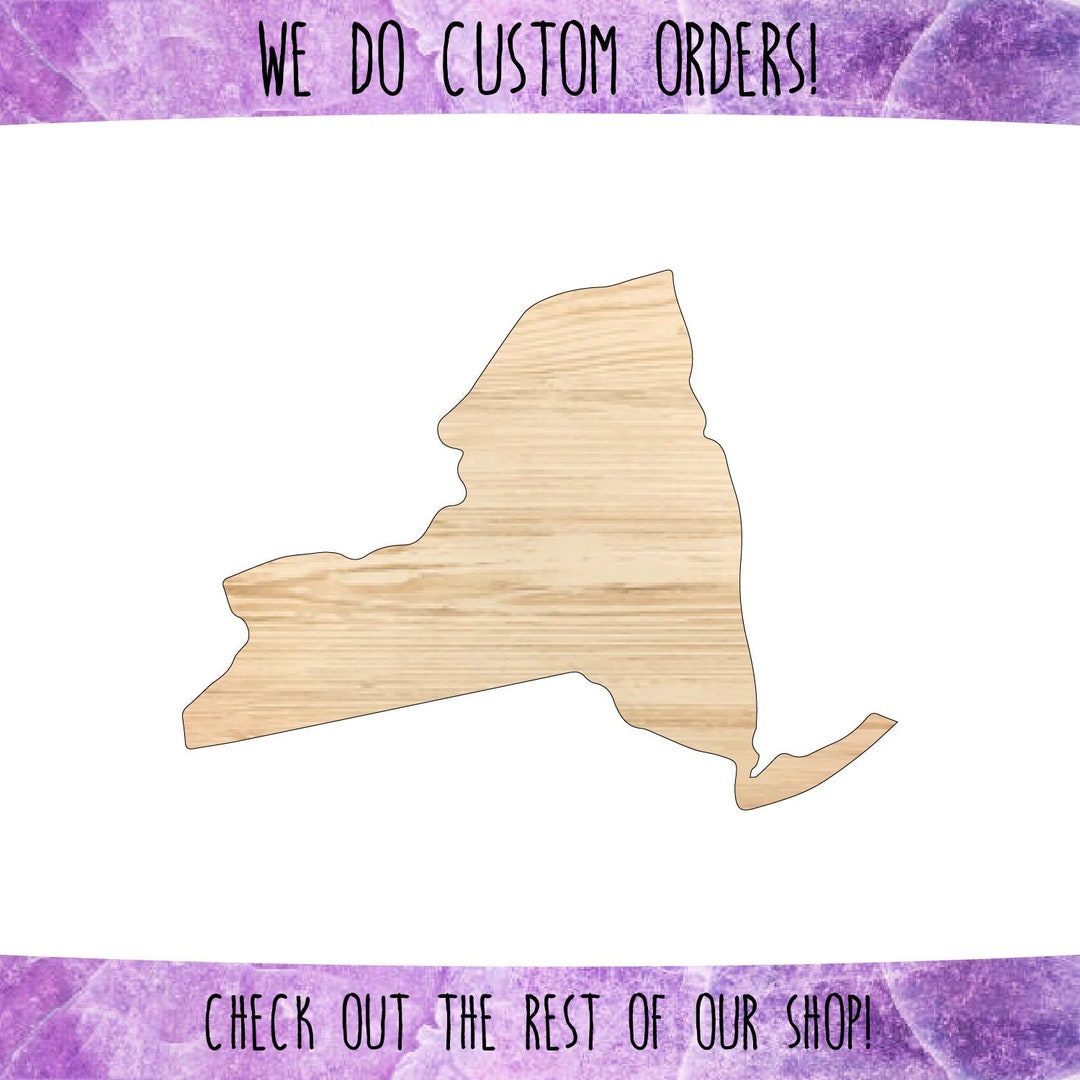 New York State Cut Out, NY Wooden Cut Out, Laser Cut State, New York ...