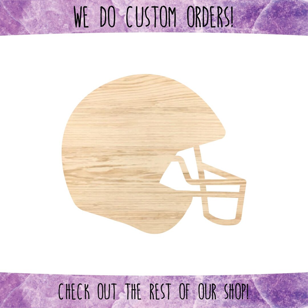 Football Helmet Wood Cut Out, Football Helmet Wooden Shape, Wood Shape ...