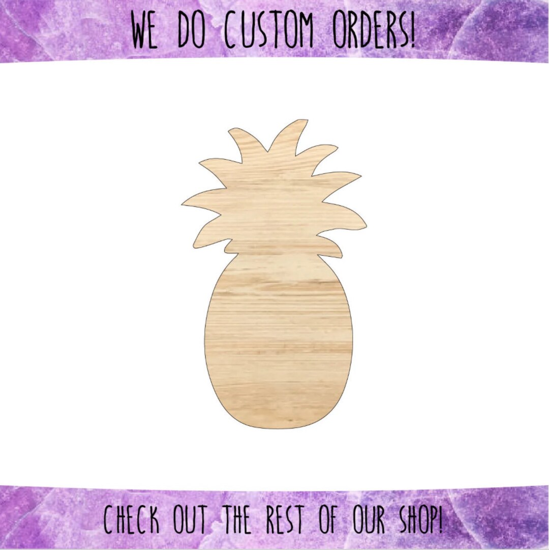 Pineapple Wood Cut Out, Pineapple Wooden Shape, Pineapple Wood Shape ...