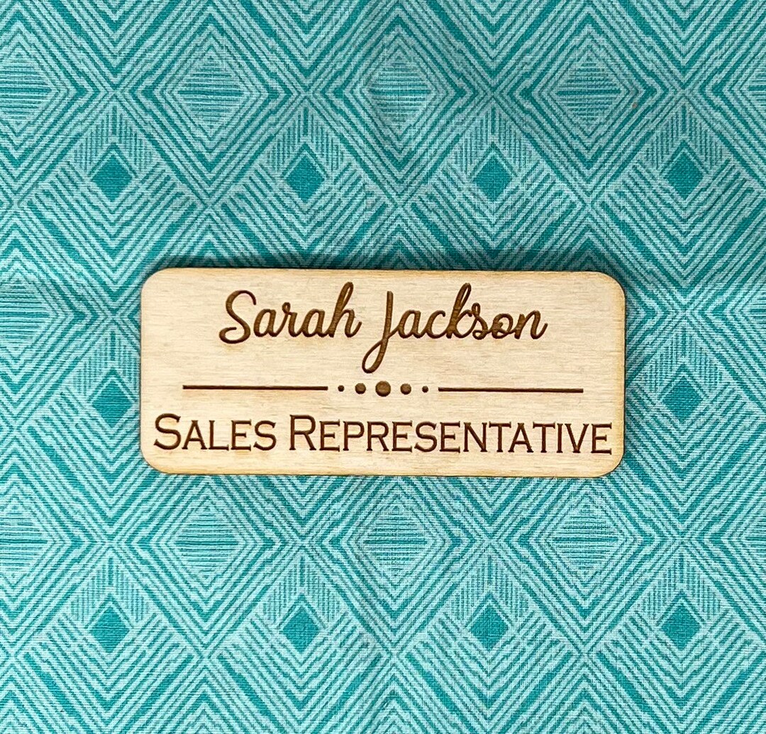 Engraved Wooden Name Tag, Engraved Tag, Engraved Magnetic Name Tag ...