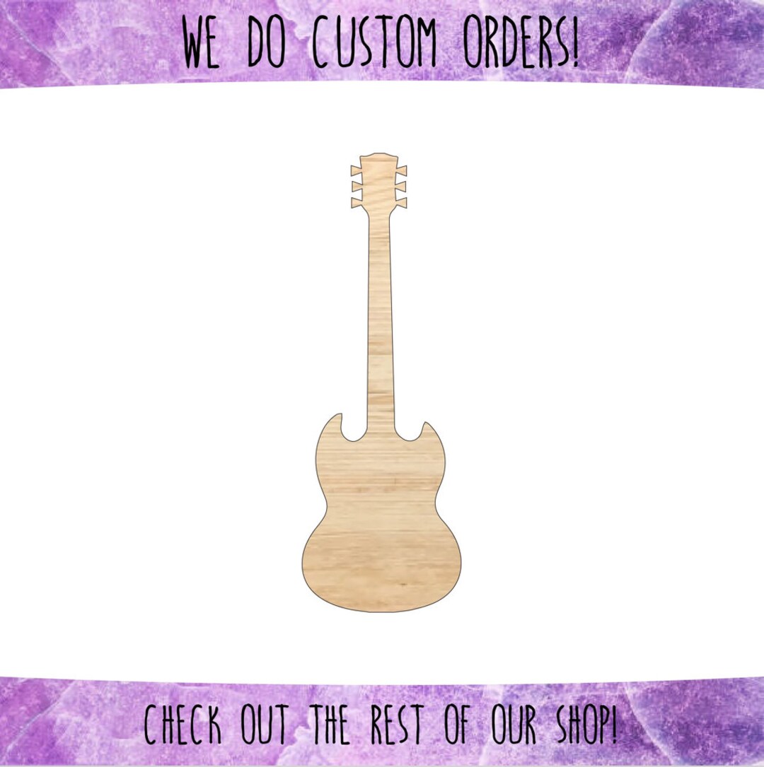 Electric Guitar Wood Cut Out, Guitar Wooden Shape, Guitar Wood Shape ...