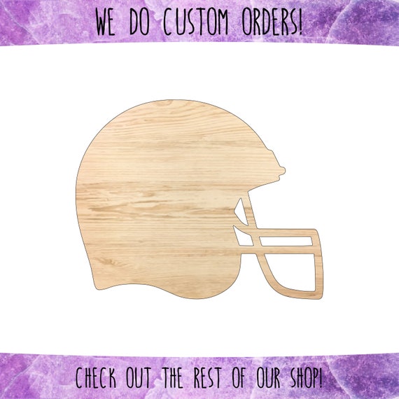 Football Helmet Wood Cut Out Football Helmet Wooden Shape | Etsy