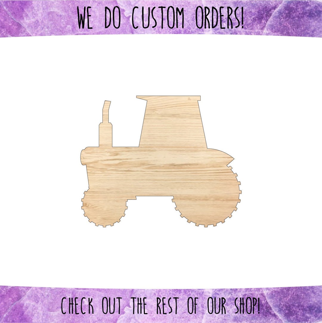 Tractor Wood Cut Out, Tractor Wooden Shape, Tractor Wood Shape, Wood ...