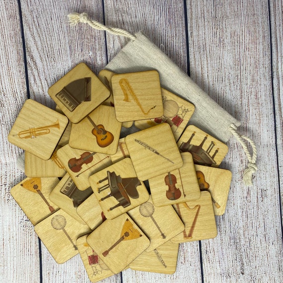 Wooden Instrument Memory Game Montessori Toys Matching Game | Etsy