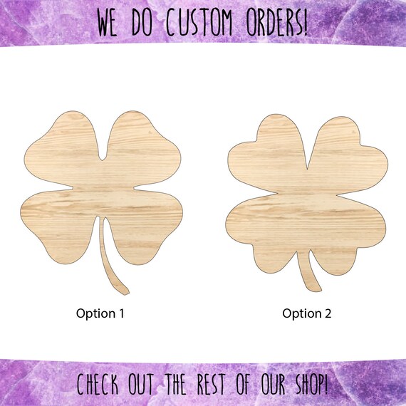Four Leaf Clover Wood Cut Out Four Leaf Clover Wooden Shape - Etsy