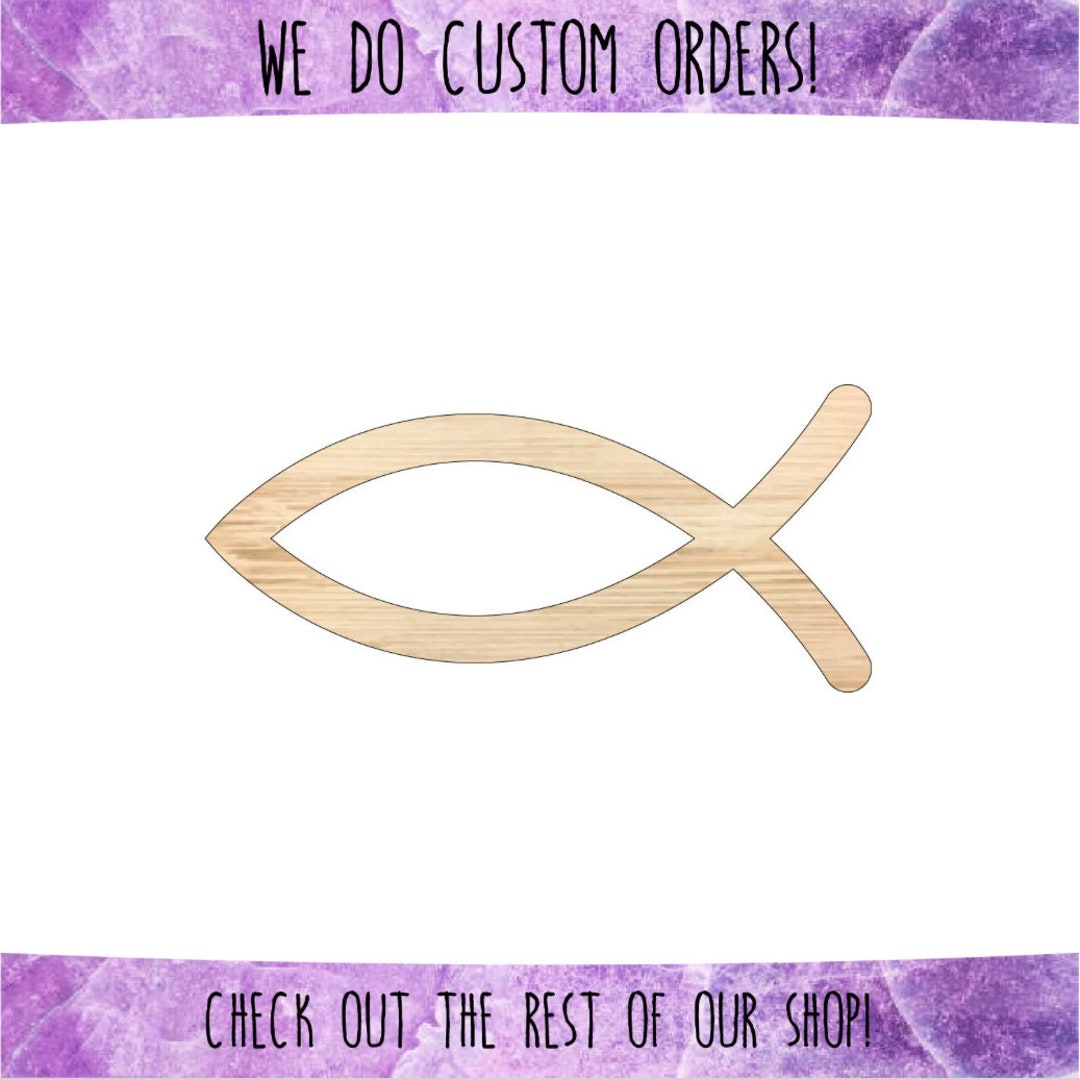 Jesus Fish Wood Cut Out, Fish Wooden Shape, Ichthys Wood Shape ...