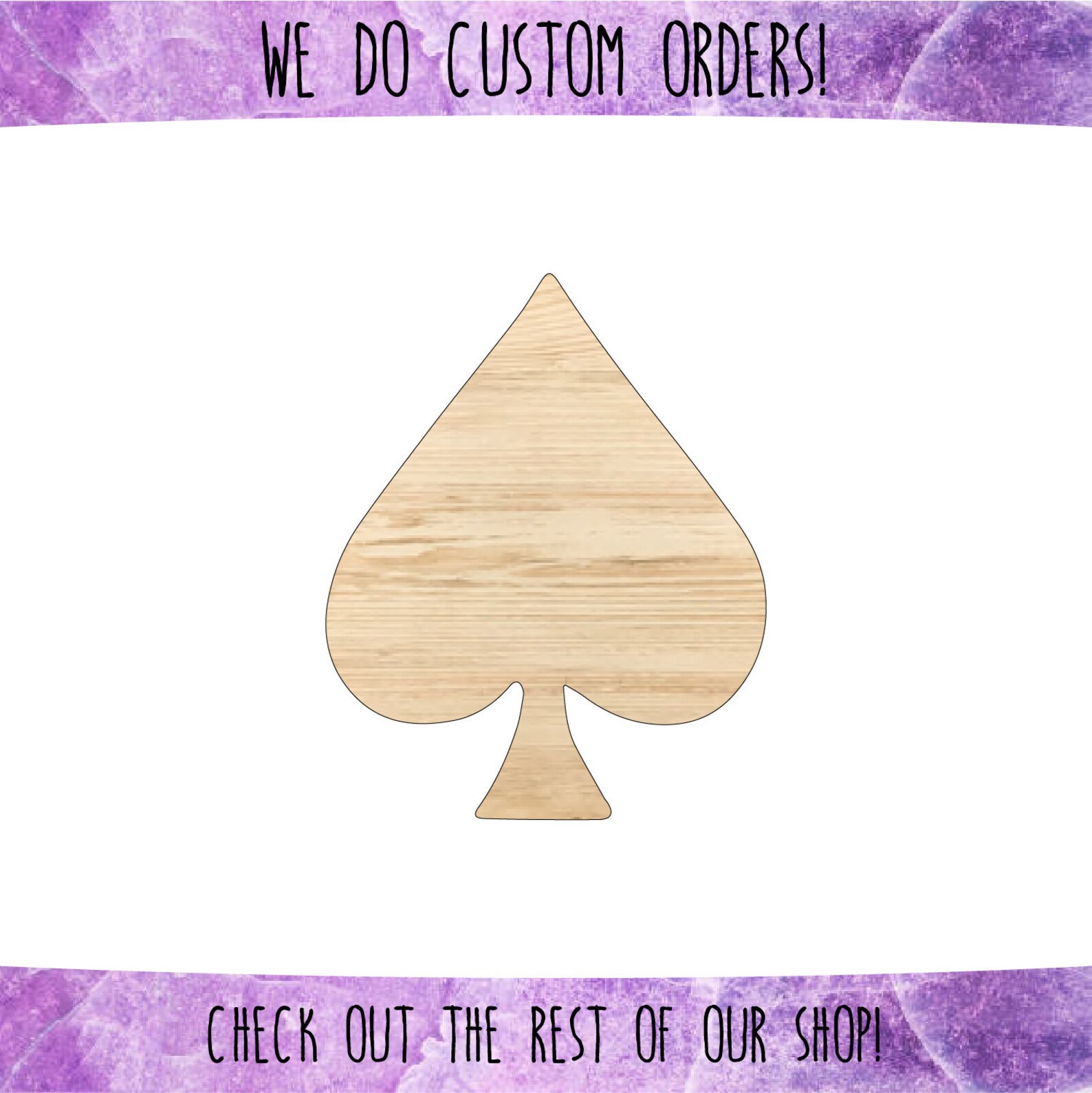 Spade Wood Cut Out Spade Card Wooden Shape Spade Wood Shape - Etsy