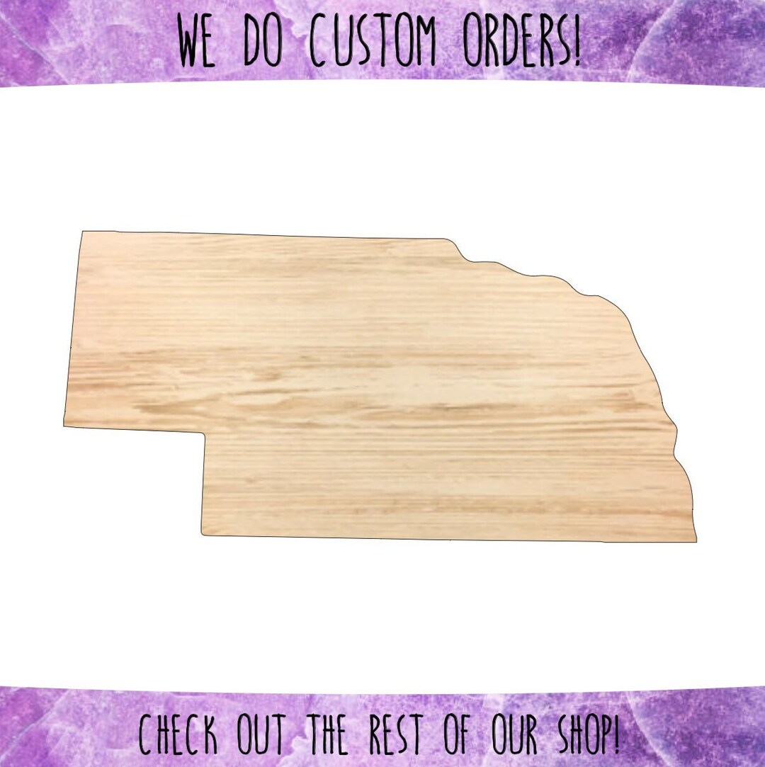Nebraska State Cut Out, NE Wooden Cut Out, Laser Cut State, Nebraska ...