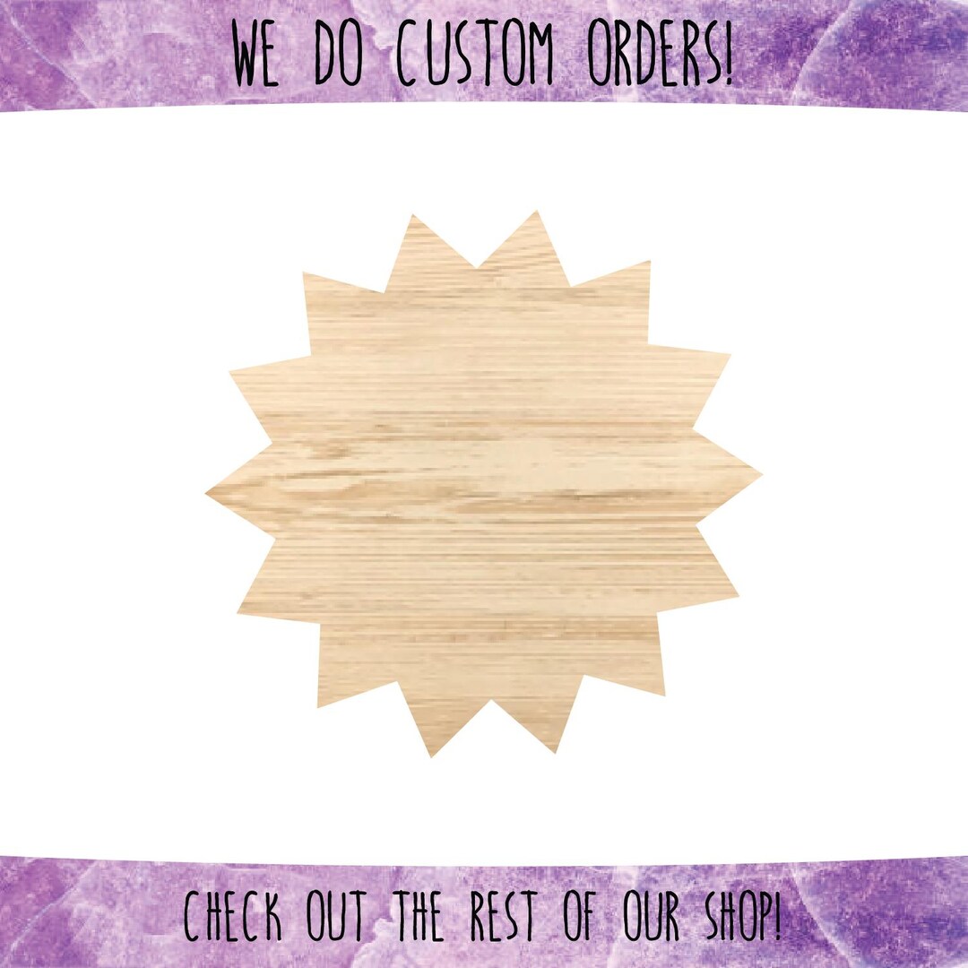 Sun Wood Cut Out, Sun Wooden Shape, Wood Shape, Sun Cutout, Wood Cutout ...