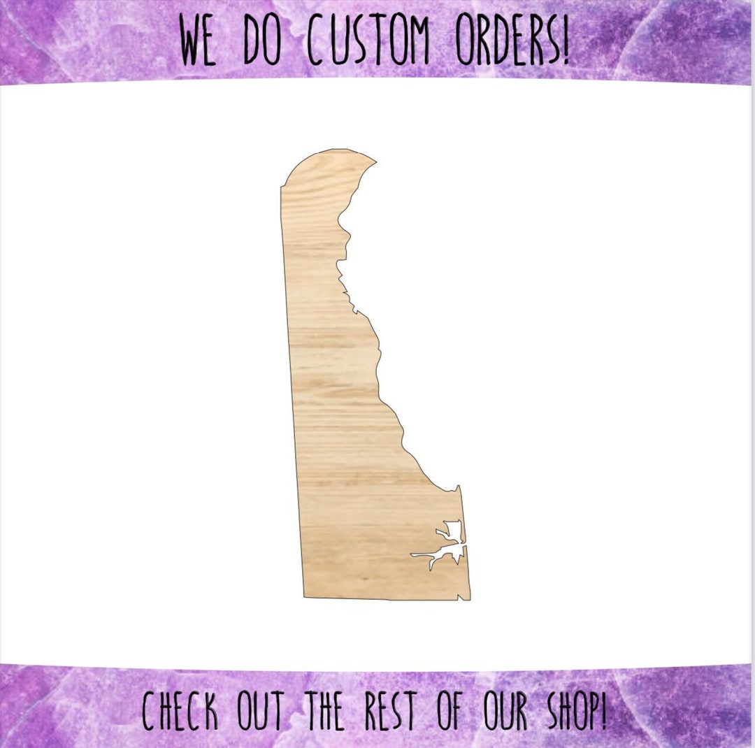Delaware State Cut Out, DE Wooden Cut Out, Laser Cut State, Delaware ...