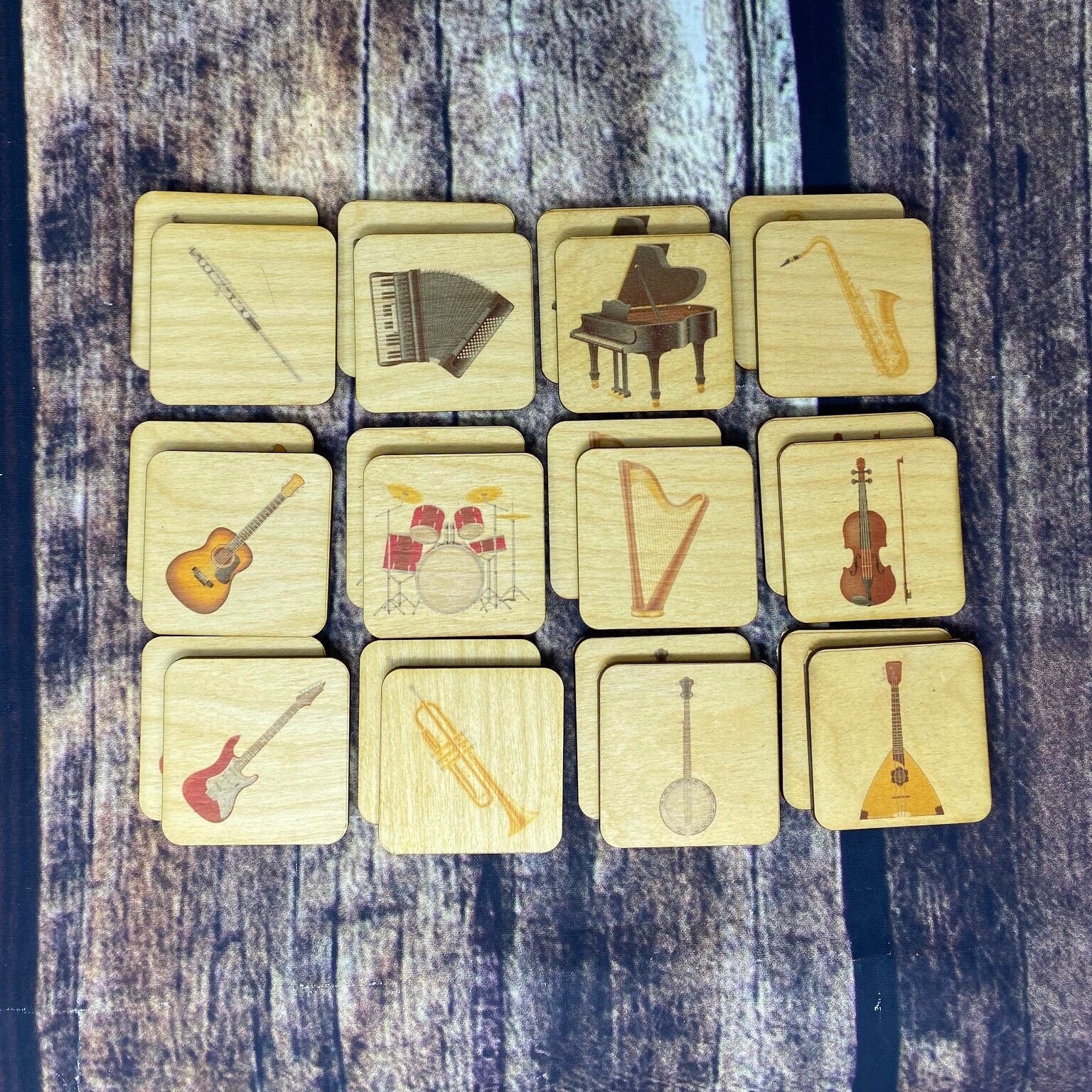 Wooden Instrument Memory Game Montessori Toys Matching Game | Etsy