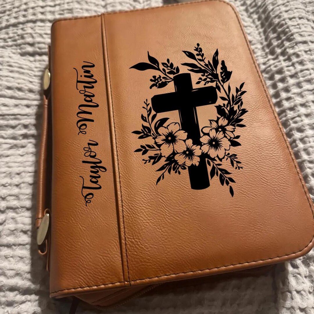 Bible Cover, Engraved Monogrammed Bible Cover, Custom Bible Case ...