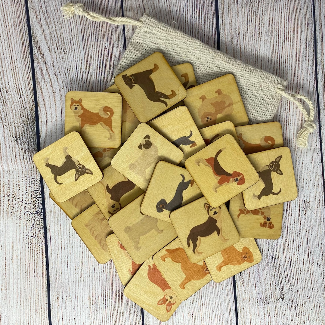 Wooden Dog Memory Game Matching Game Montessori Toys Wood - Etsy