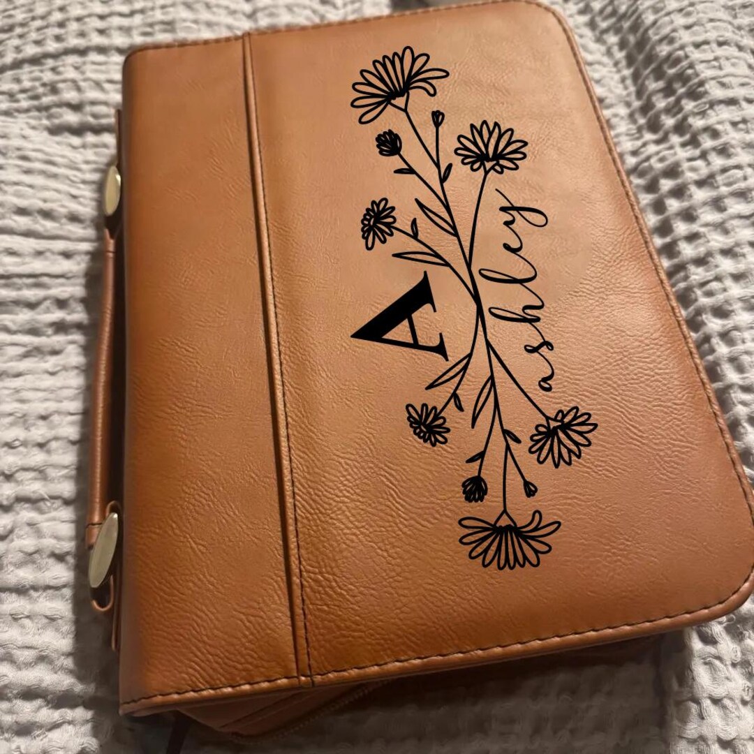 Bible Cover, Engraved Monogrammed Bible Cover, Custom Bible Case ...