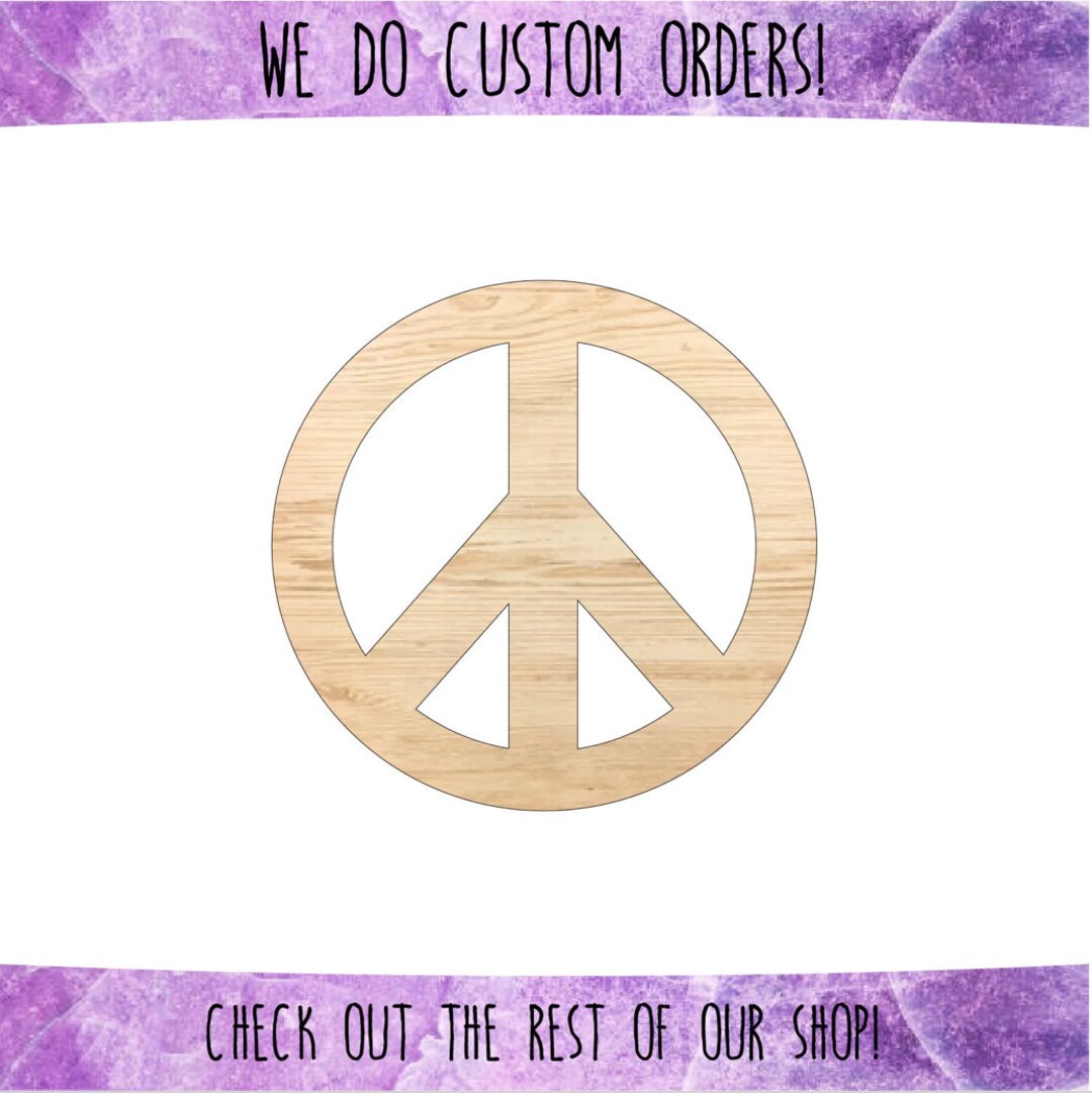Peace Sign Wood Cut Out, Peace Sign Wooden Shape, Peace Sign Wood Shape ...