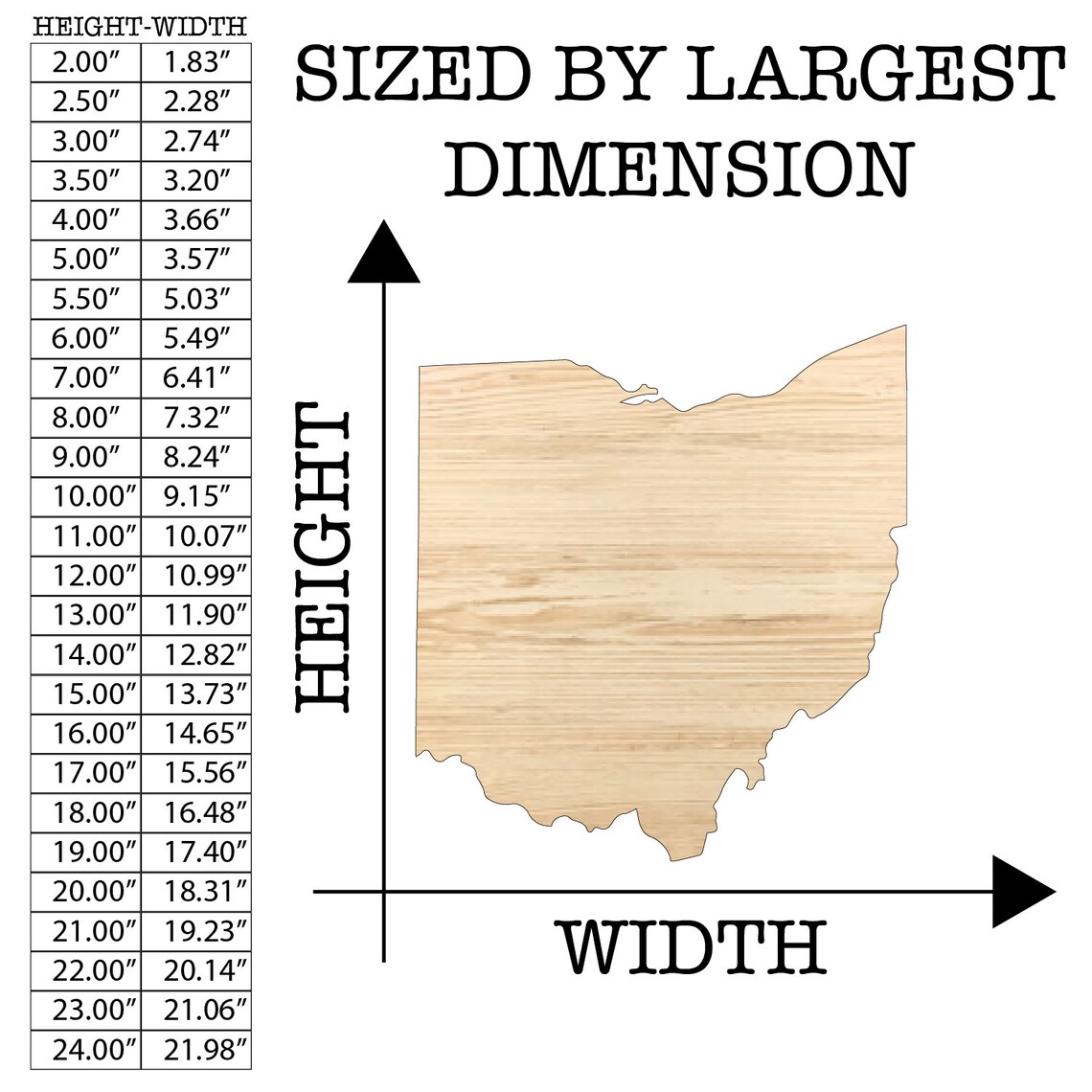 Ohio State Cut Out, OH Wooden Cut Out, Laser Cut State, Ohio Wood ...