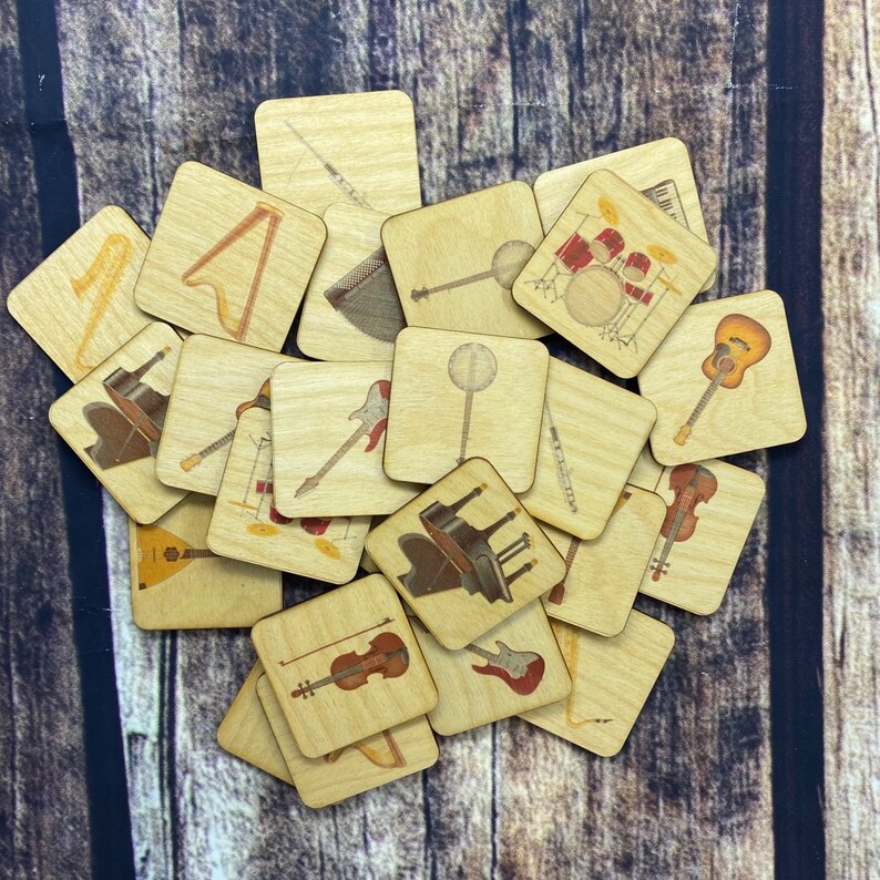 Wooden Instrument Memory Game Montessori Toys Matching Game | Etsy