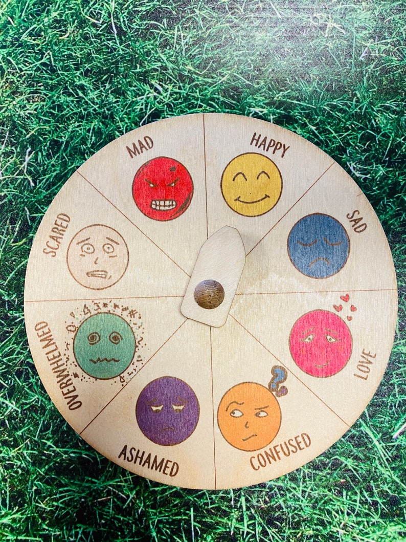 Wooden Emotion Wheel Emotion Board Wood Peace Table | Etsy