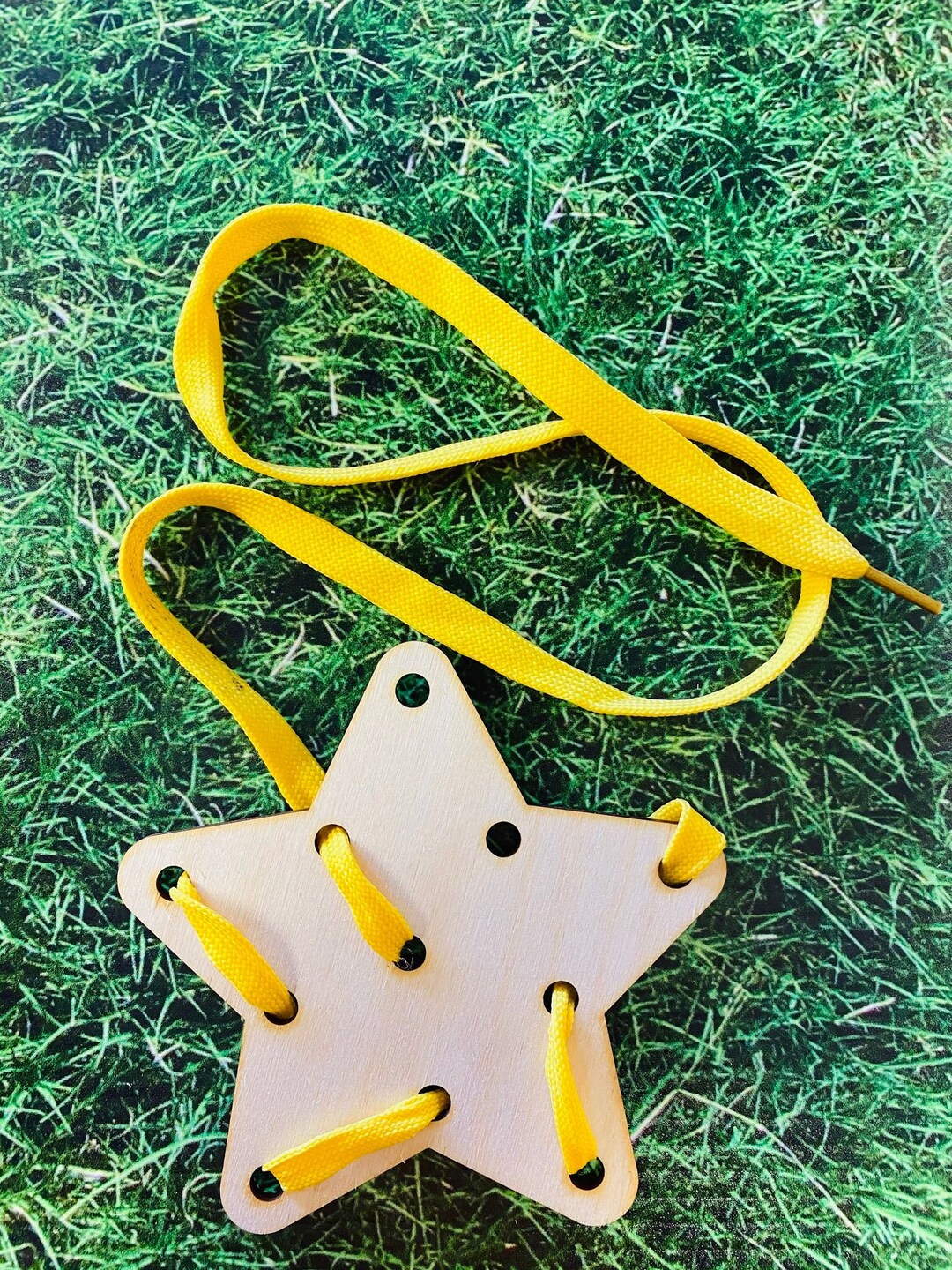 Wood Star Lacing Board, Star Shaped Busy Board, Wood Lace Toddler Busy ...