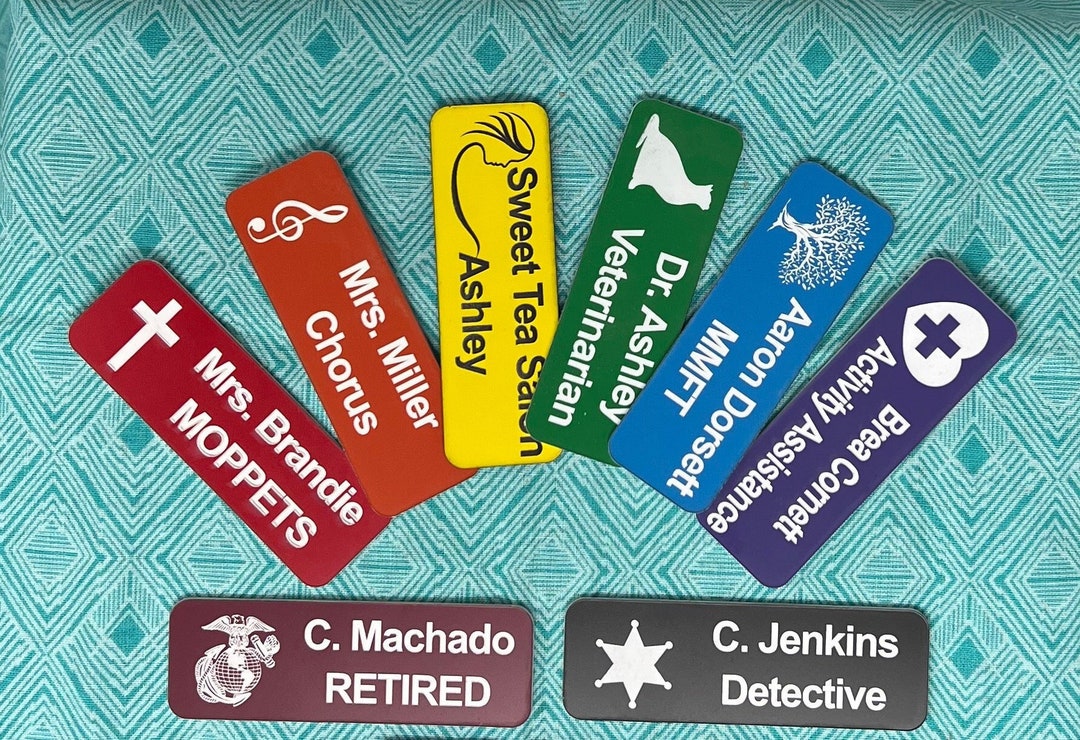 Custom Name Tag for Work, Engraved Name Tag, Work Name Badge, Custom ...