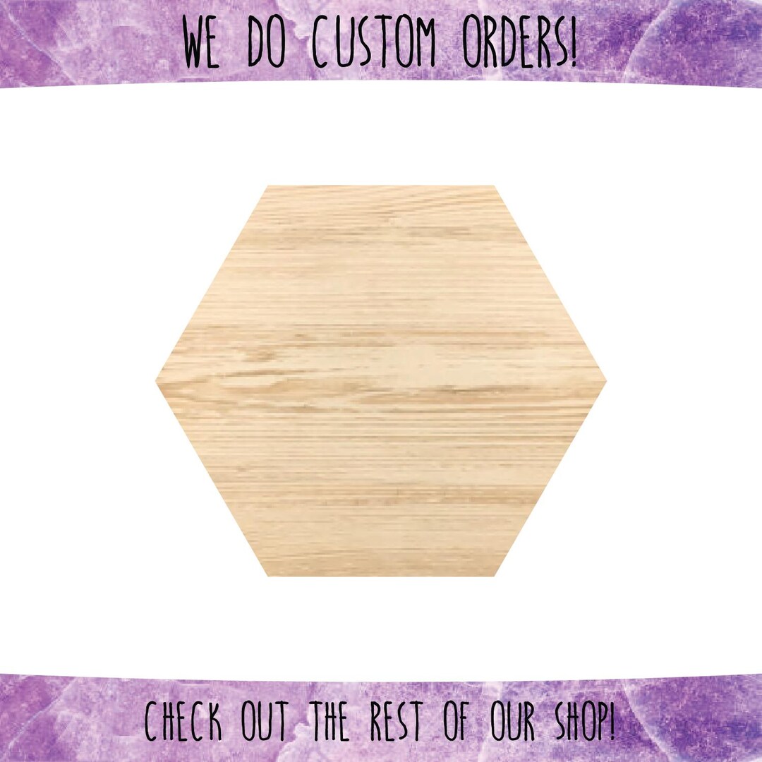 Hexagon Wood Cut Out, Hexagon Wooden Shape, Wood Shape, Hexagon Cutout ...