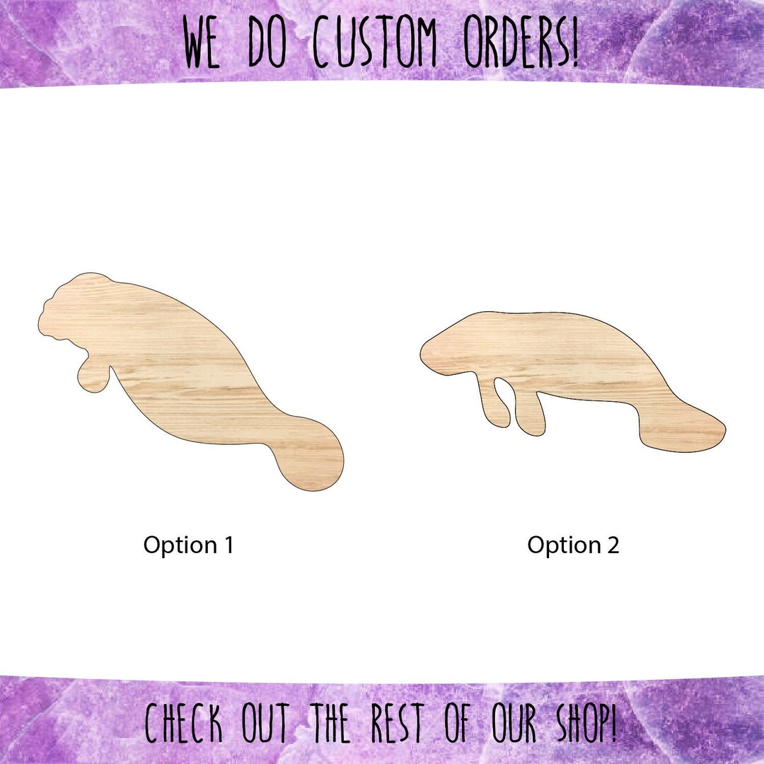 Manatee Wood Cut Out Manatee Wooden Shape Manatee Wood - Etsy