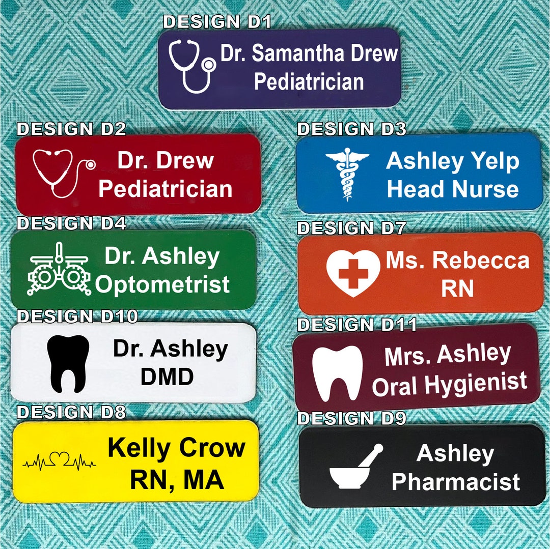 Doctor Name Tags, Nurse Name Badge, Dentist Name Tag, Pediatrician Name ...
