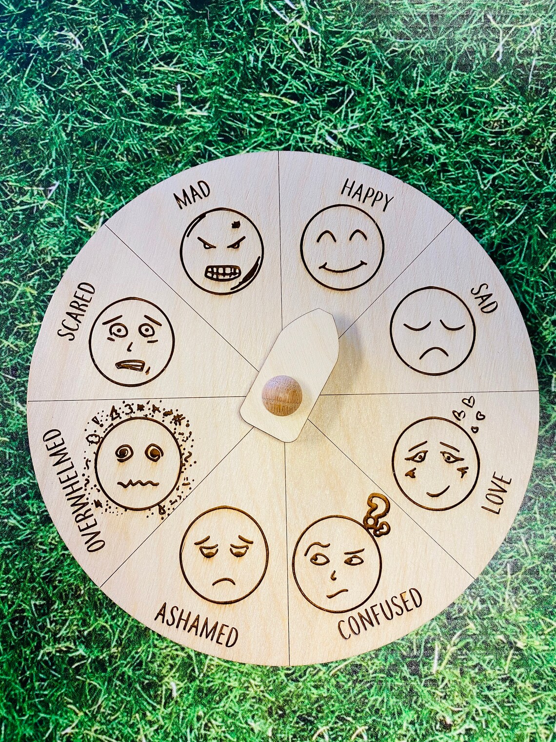 Wooden Emotion Wheel Emotion Board Wood Peace Table | Etsy