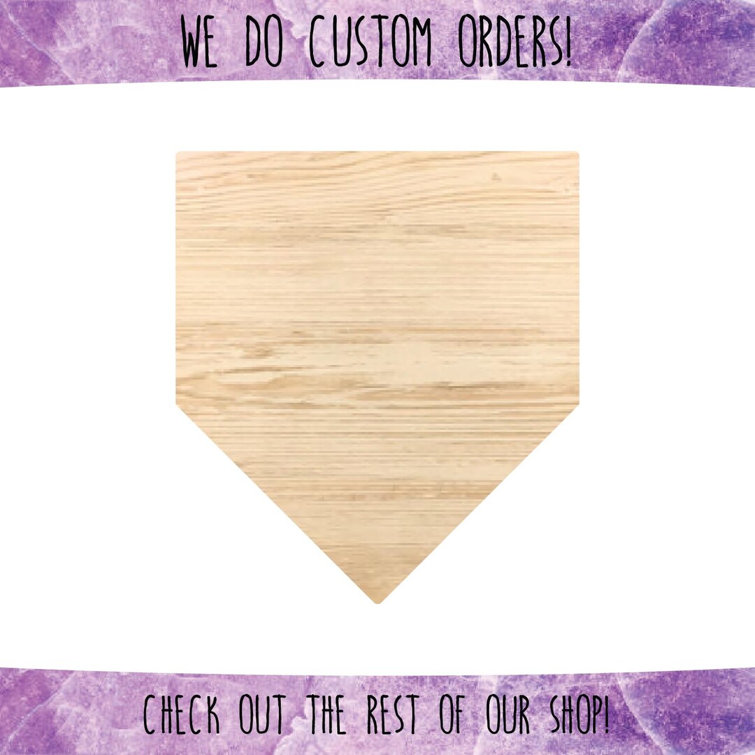 Home Plate Wood Cut Out, Home Plate Wooden Shape, Wood Shape, Baseball ...