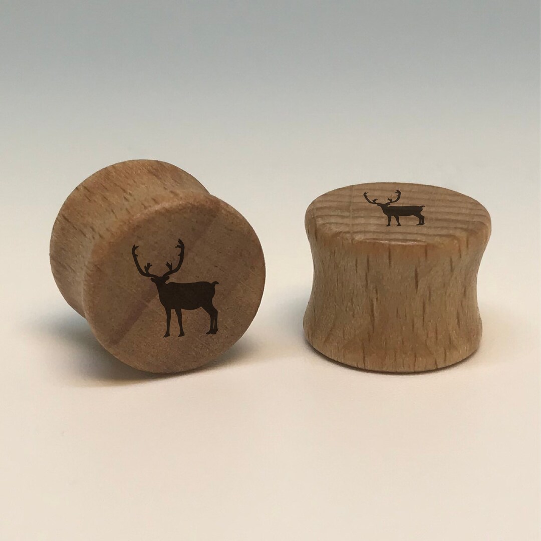 Deer Antler Wood Plugs for Stretched Ears – Bamboo Double Flare Gauges ...