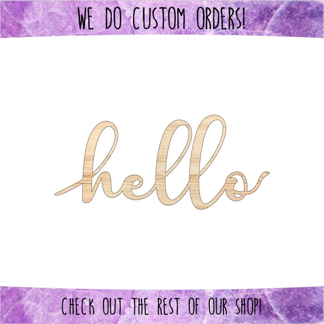 Hello Wood Cut Out, Hello Wooden Shape, Hello Wood Shape, Wood Cutout ...
