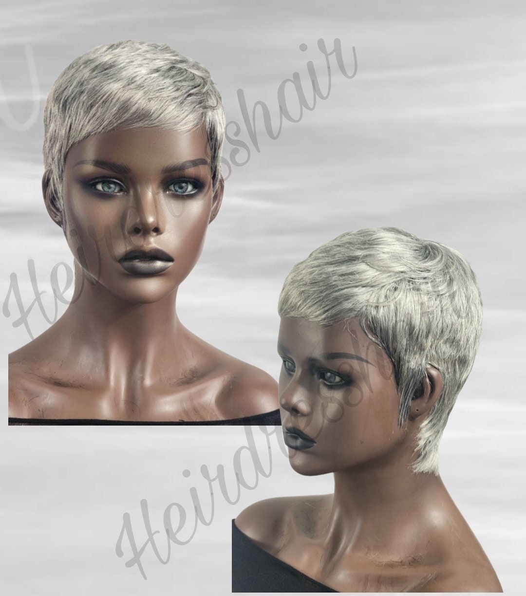 PETITE RHEA Beginners Friendly Small Wig 100% Human Hair Wig Pixie Wig ...