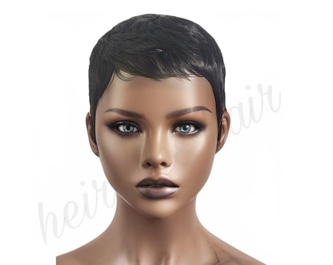 TIANA Beginners Wig Short Tapered Razor Cut Wig 100% Human Hair Wig ...