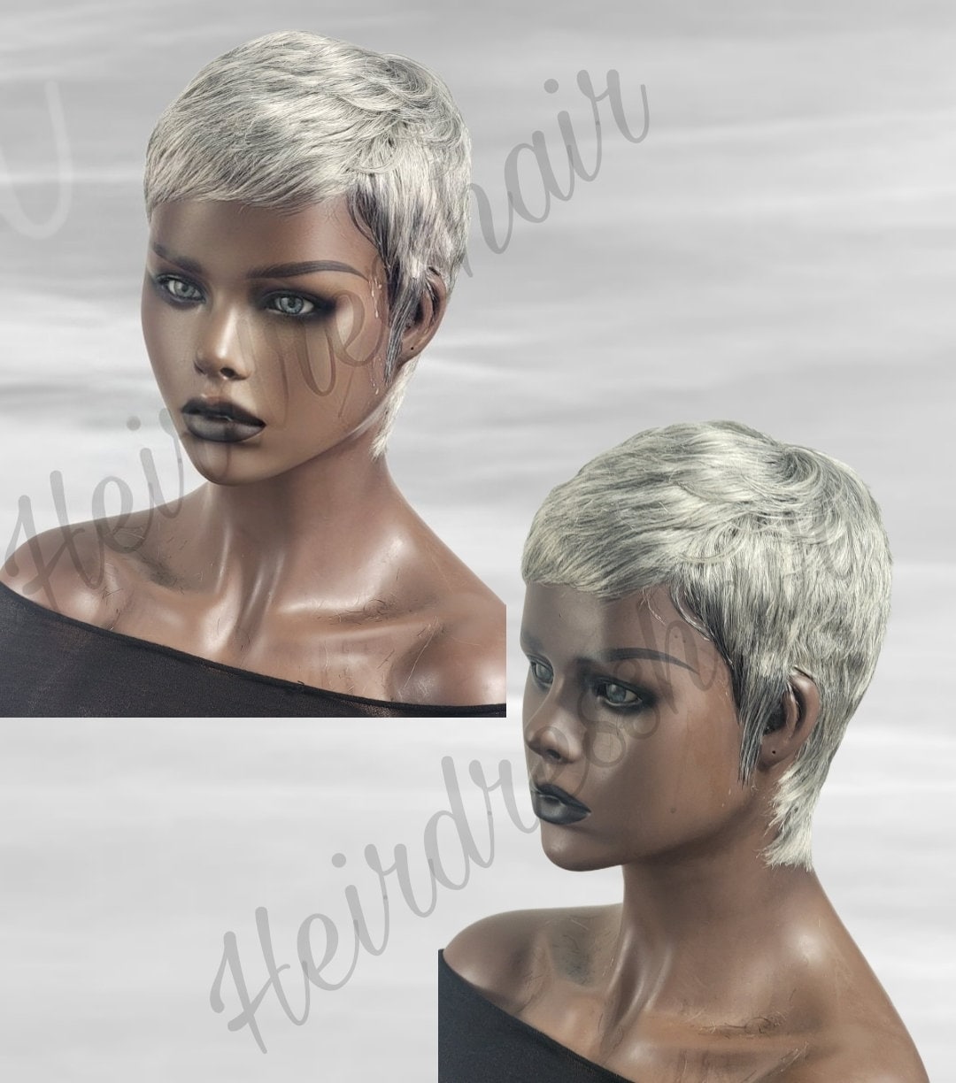 PETITE RHEA Beginners Friendly Small Wig 100% Human Hair Pixie Wig ...