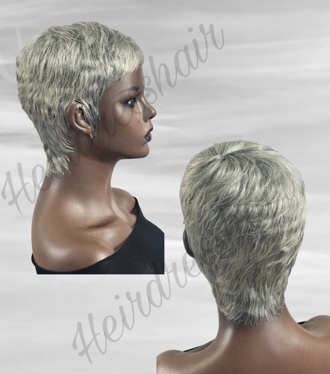 PETITE RHEA Beginners Friendly Small Wig 100% Human Hair Pixie Wig ...