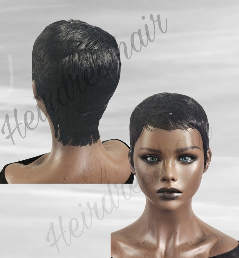 TIANA Beginners Wig Short Tapered Razor Cut Wig 100% Human Hair Wig ...