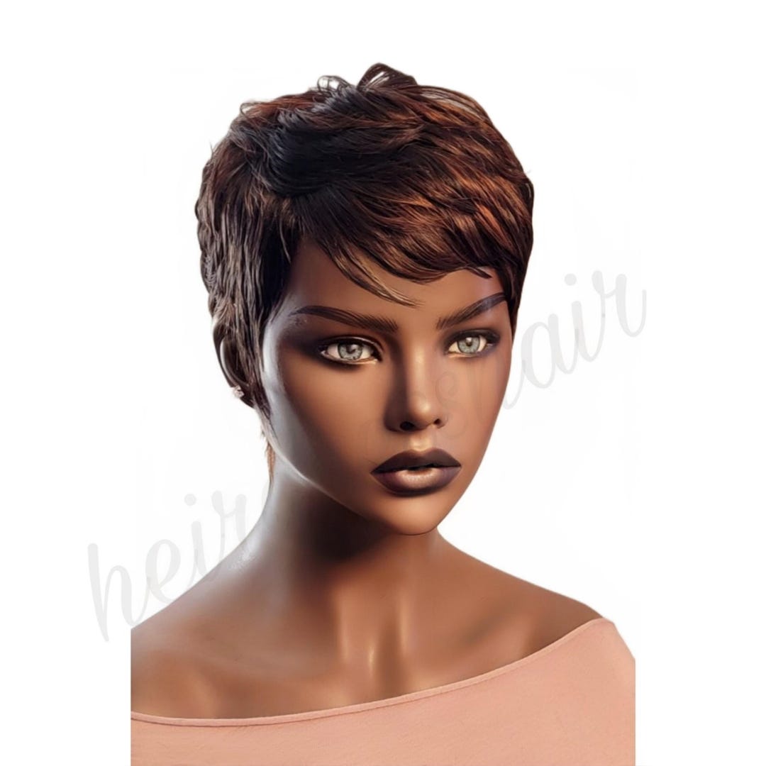 MIRA Human Hair Pixie Wig: Short Tapered Razor Cut - Etsy