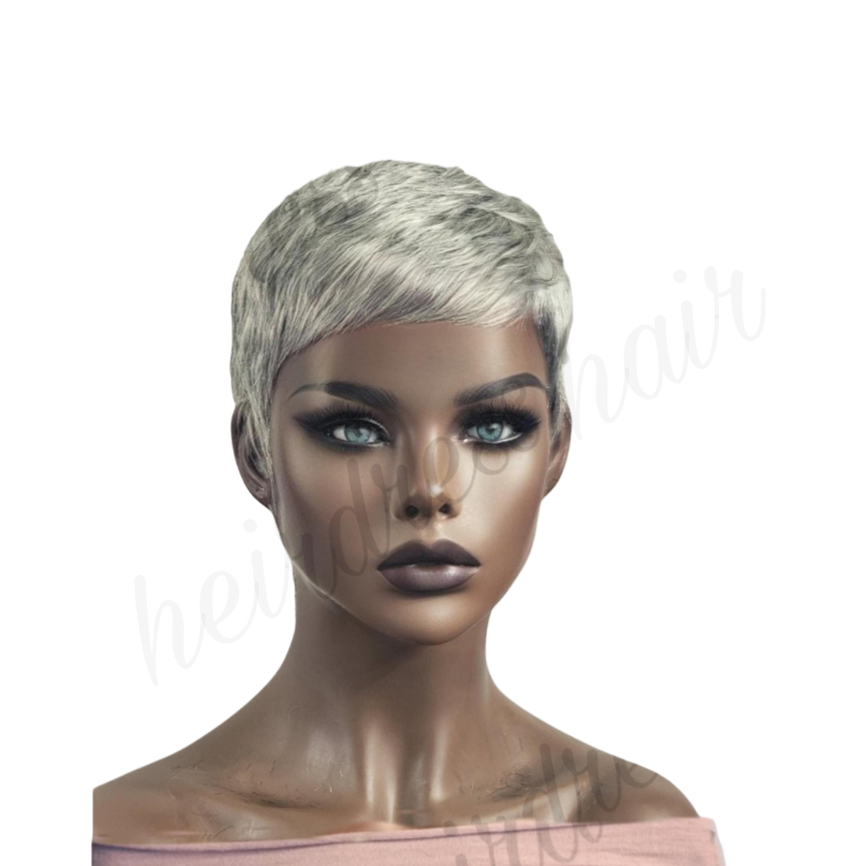 PETITE RHEA Beginners Friendly Small Wig 100% Human Hair Pixie Wig ...