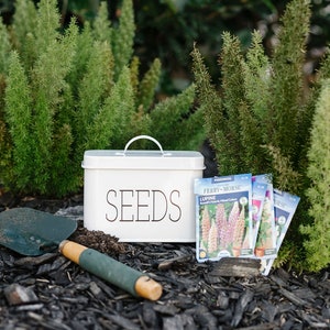 SEEDS TIN BOX Farmhouse Kitchen Décor Gardening Organization - Etsy