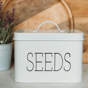 SEEDS TIN BOX Farmhouse Kitchen Décor Gardening Organization - Etsy