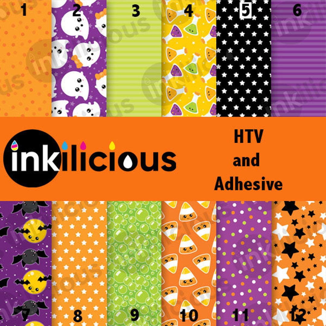 Pattern Vinyl Cute Halloween HTV Printed Vinyl Adhesive - Etsy