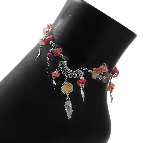 Stone Anklet - Etsy