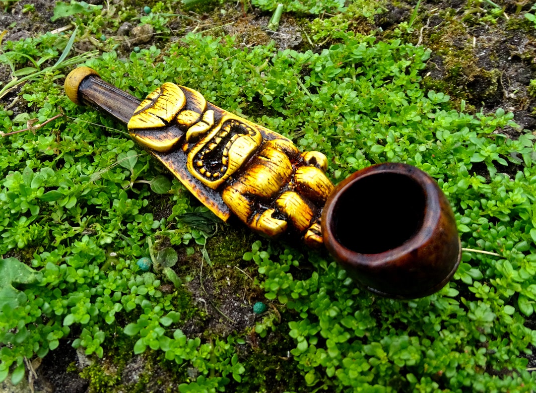 Lono Tiki Totem Tobacco Smoking Hand Pipe Handmade - Etsy