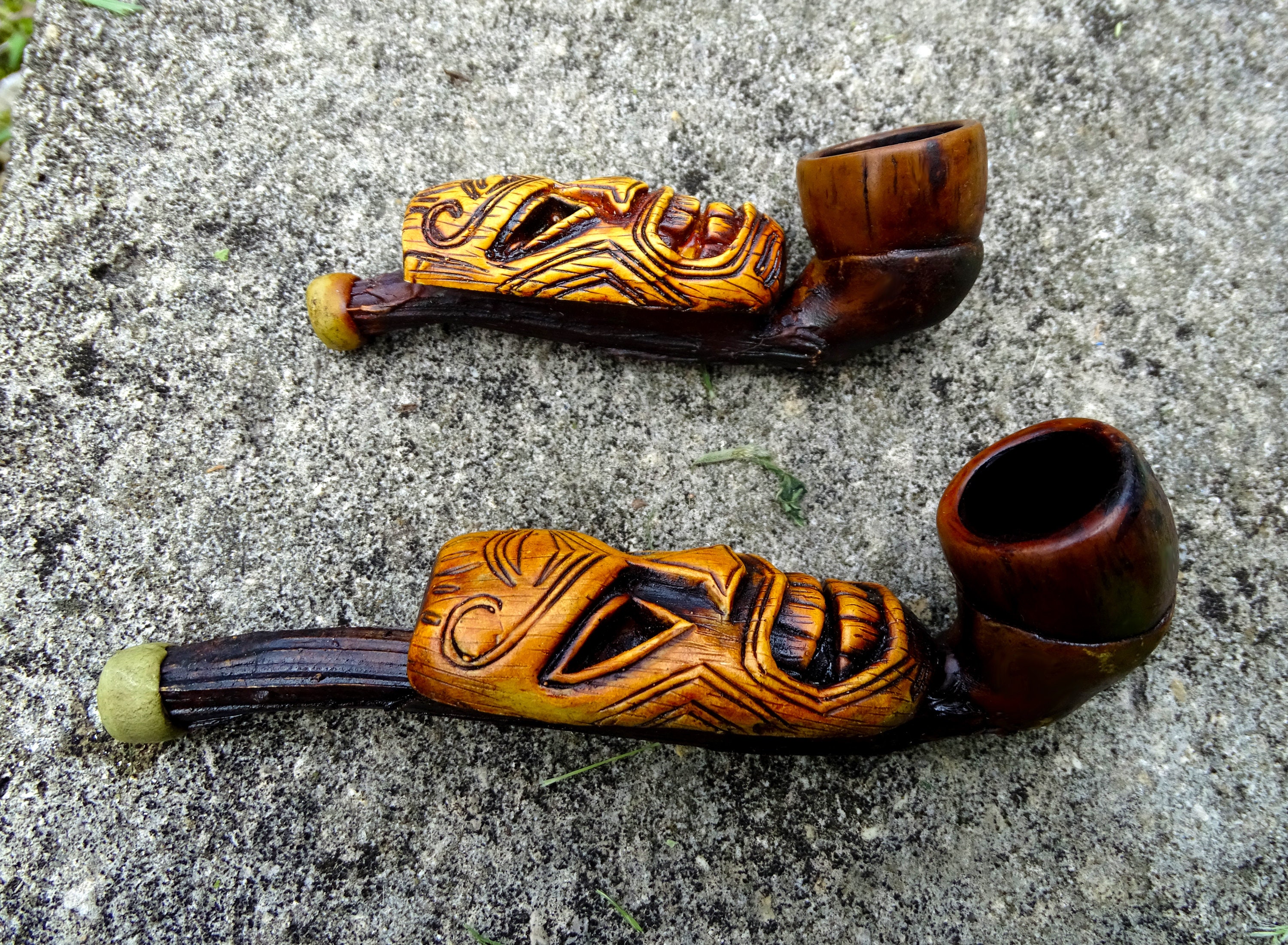Kanaloa Tiki Mask Tobacco Smoking Hand Pipe Handmade | Etsy