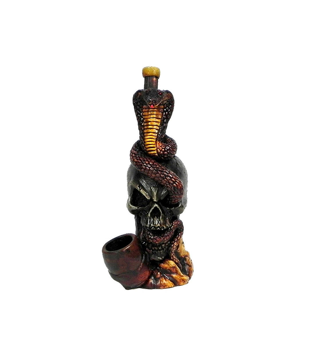 Cobra Skull Tobacco Smoking Pipe Handmade Gothic Skeleton Snake Serpent ...